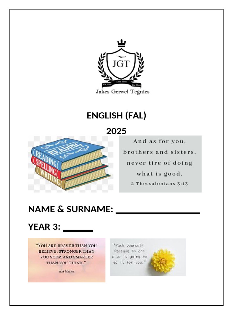 Learner Cover Page Y3 | PDF