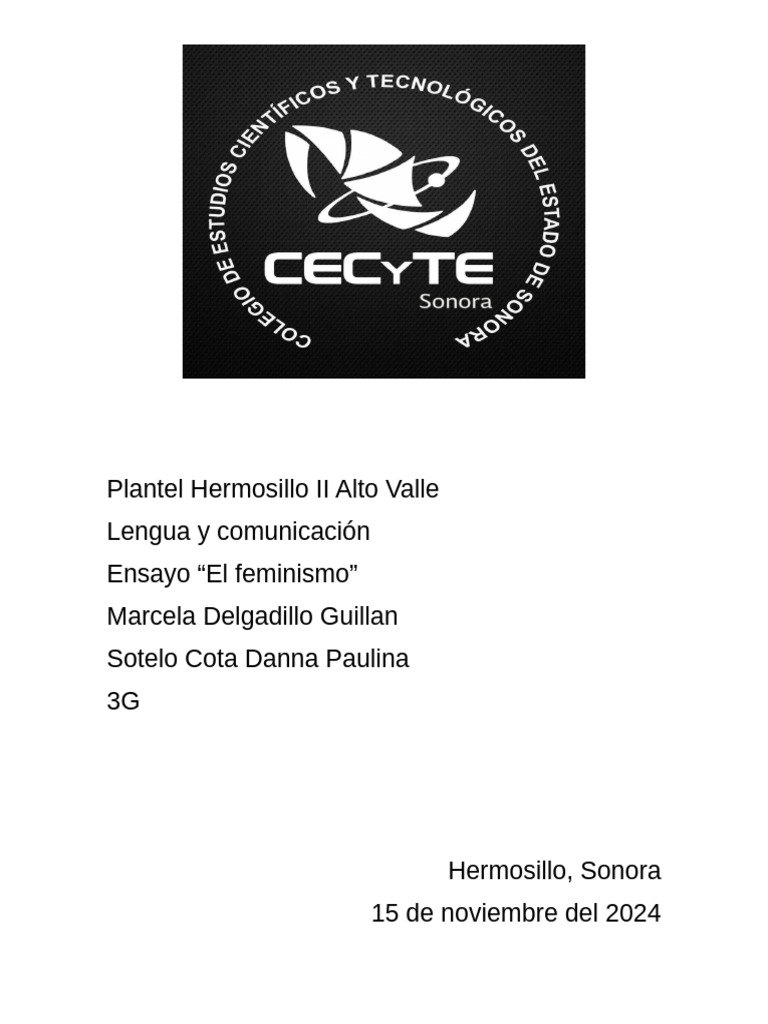 Ensayo Lyc 3g Copy 2 | PDF | Estudios de género | Feminismo