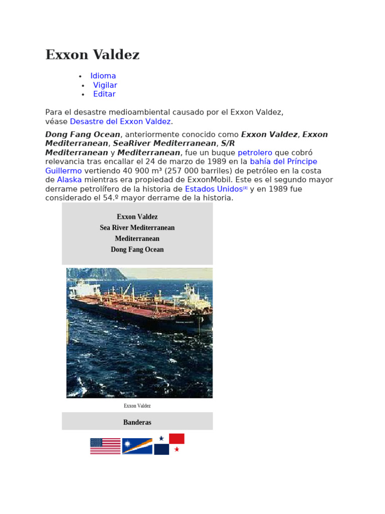 Exxon Valdez-Info | PDF | Exxon Mobil | Transporte de agua