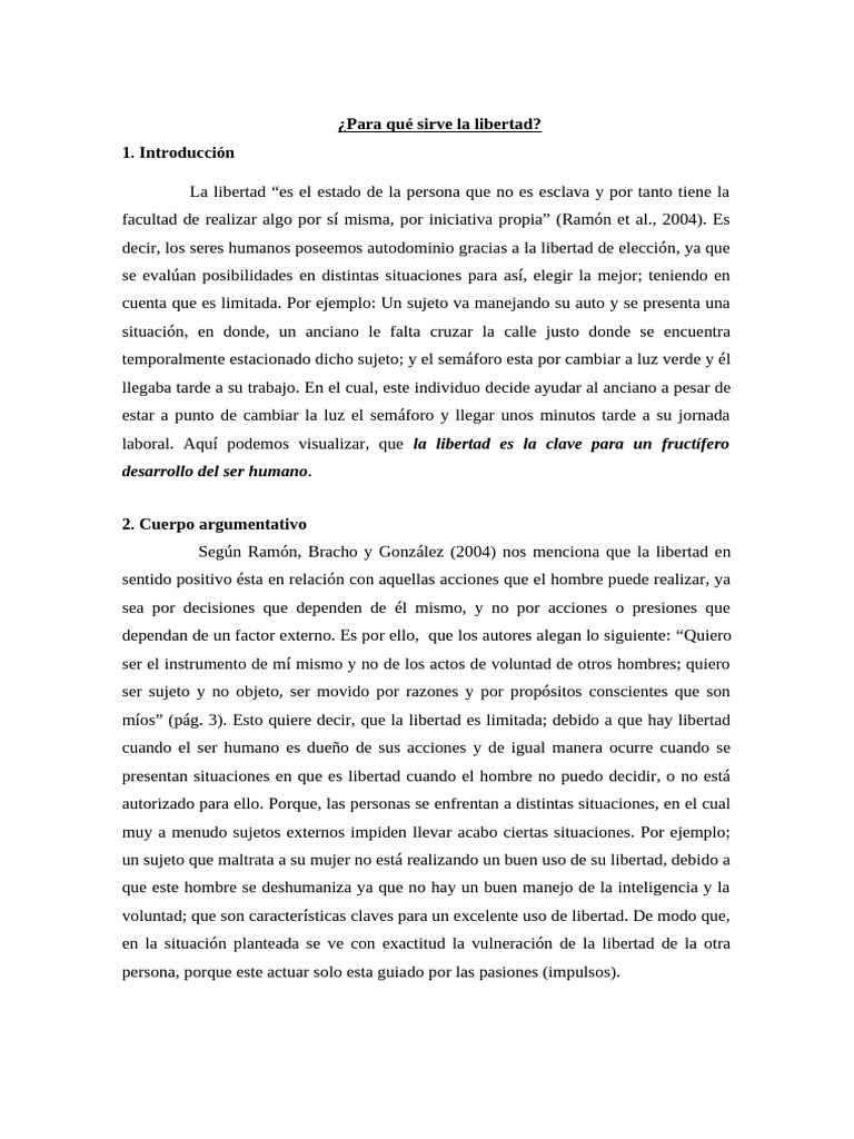 Importancia de la Libertad Humana | PDF | Libertad