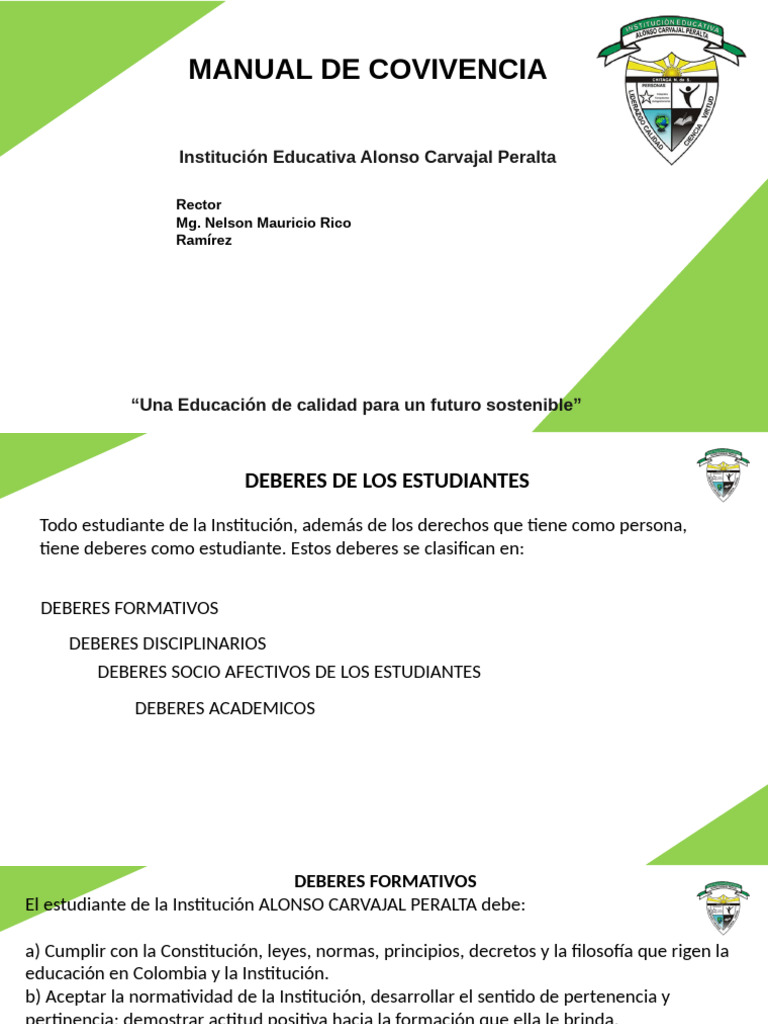 Deberes de Los Estudiantes | PDF | Institución | Salón de clases