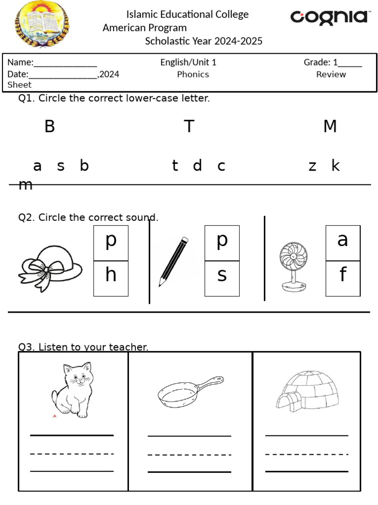 Phonics Review Sheet | PDF