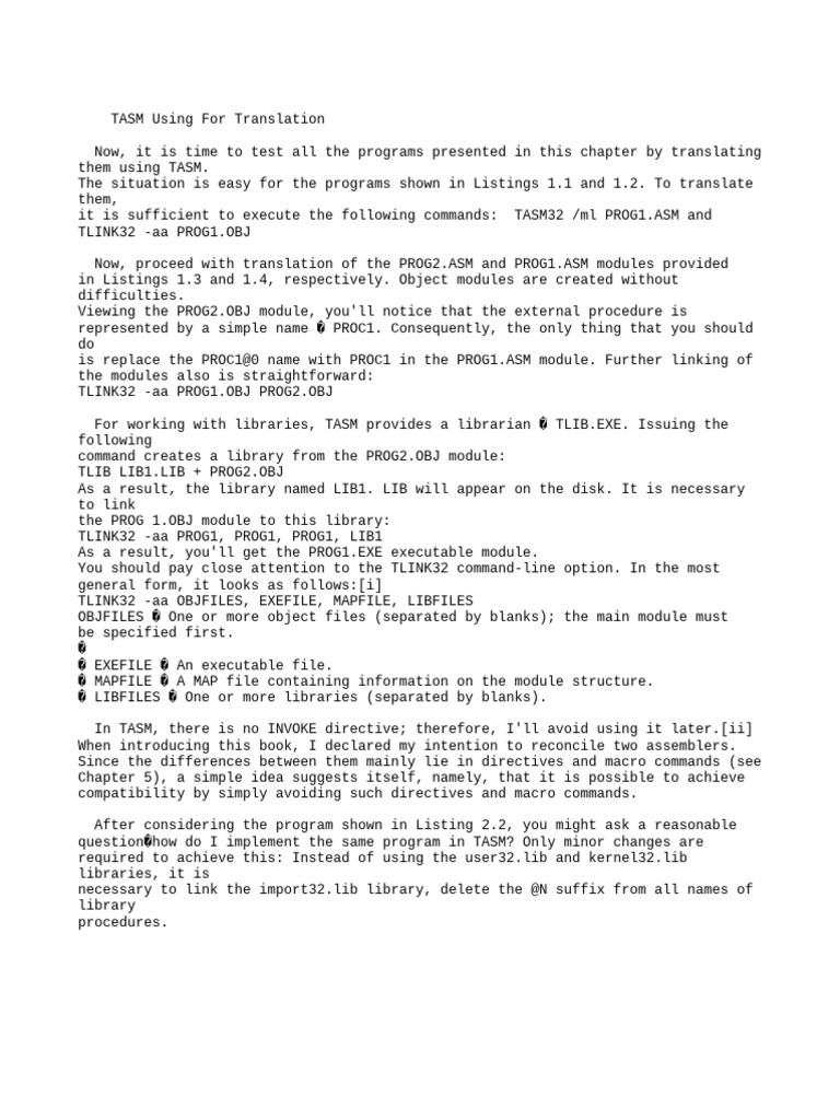 TASM Using For Translation | PDF