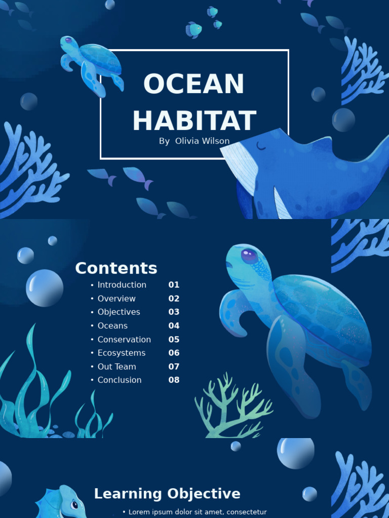 Blue Illustrative Organic Ocean Habitat Presentation | PDF | Earth Sciences