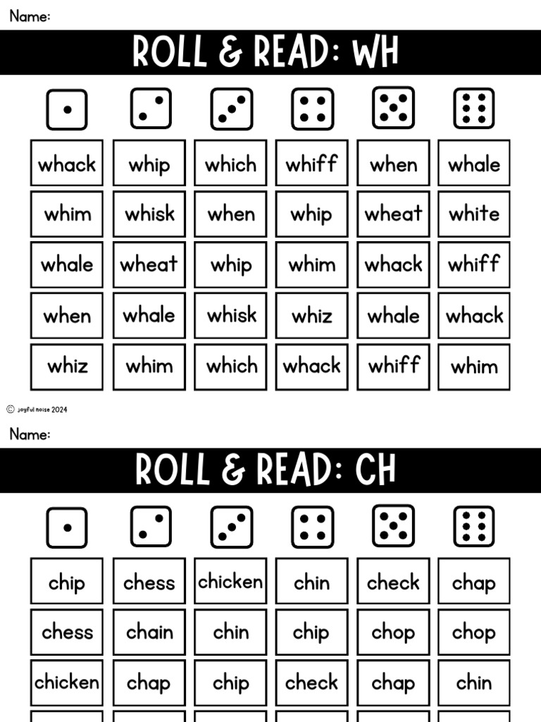 Roll & Read Phonics Activities | PDF