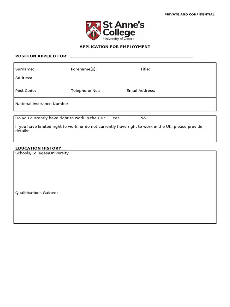 Application For Employment 2024 | PDF | Criminal Record | Employment