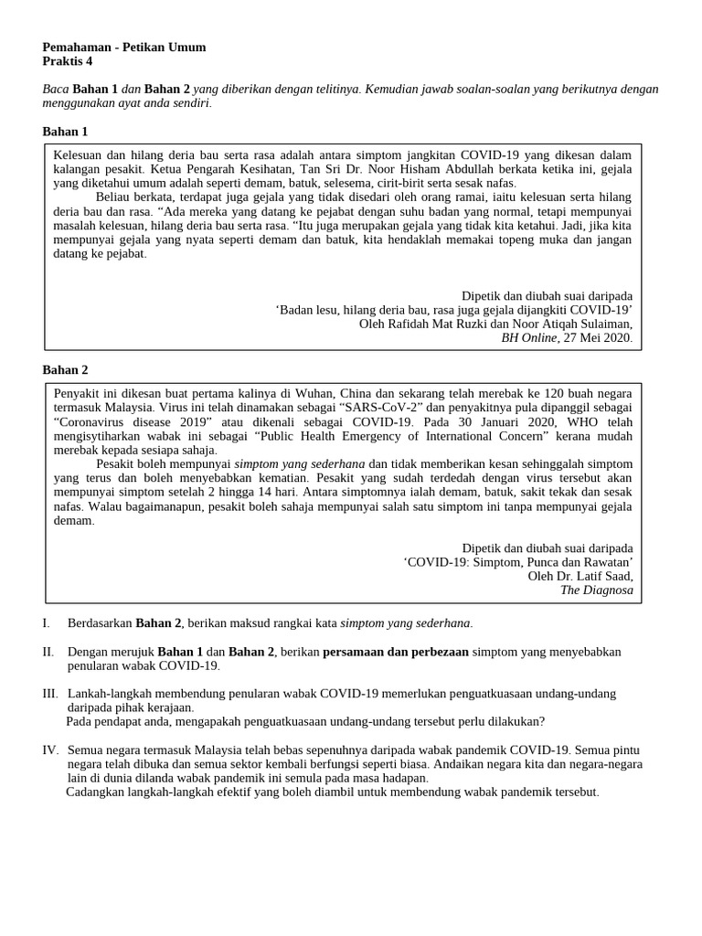 Pemahaman Petikan 4 | PDF