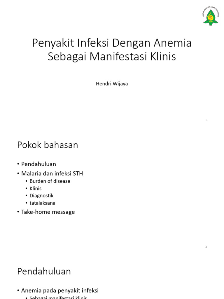 Anemia Akibat Malaria dan Infeksi STH | PDF