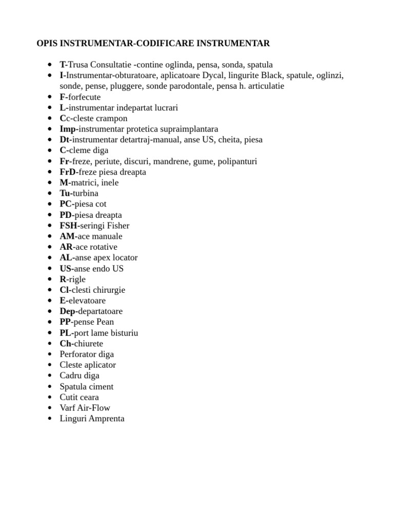 Opis Instrumente | PDF