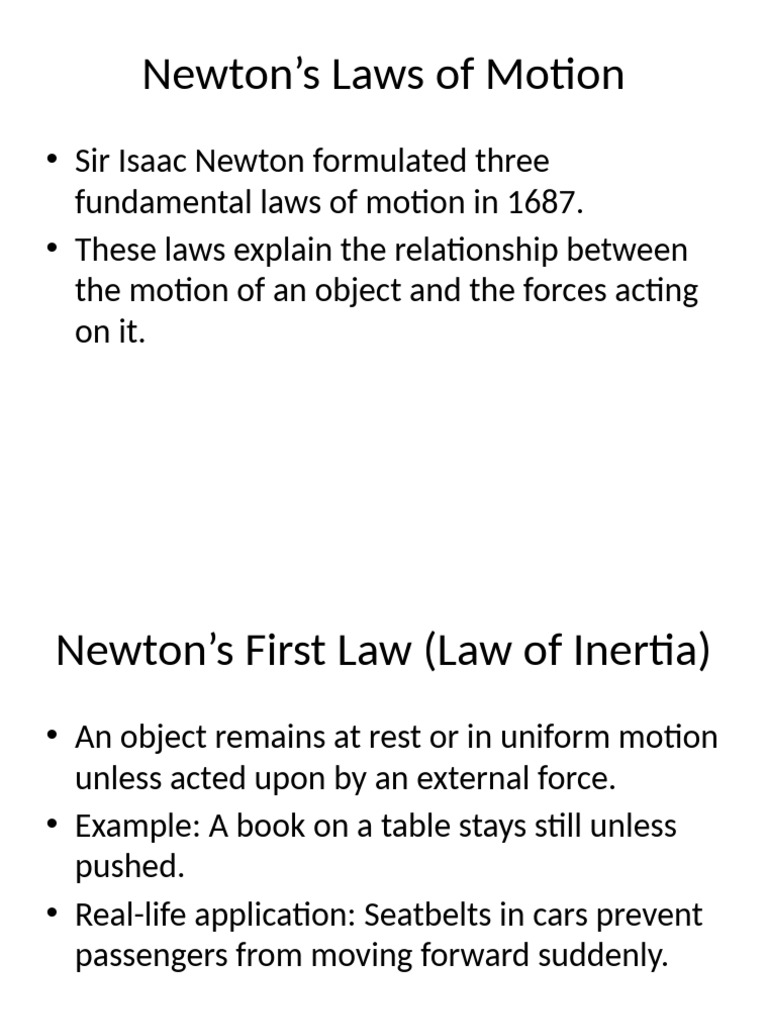 Newtons Laws Presentation | PDF