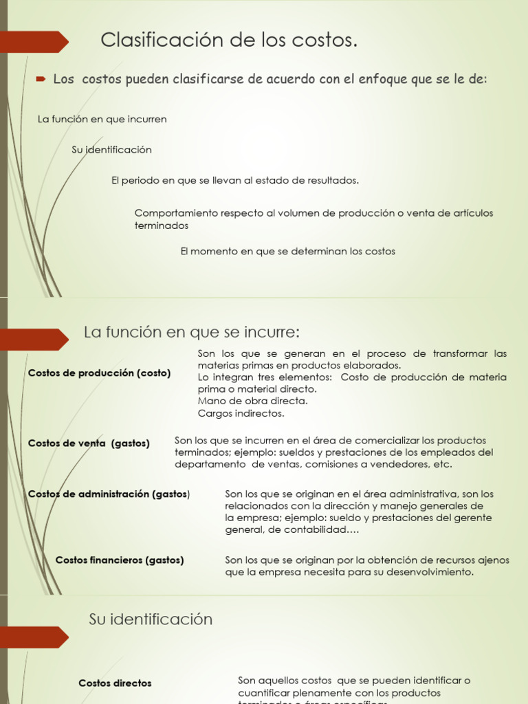 2.-Clasificación de los costos | PDF | Costo | Business