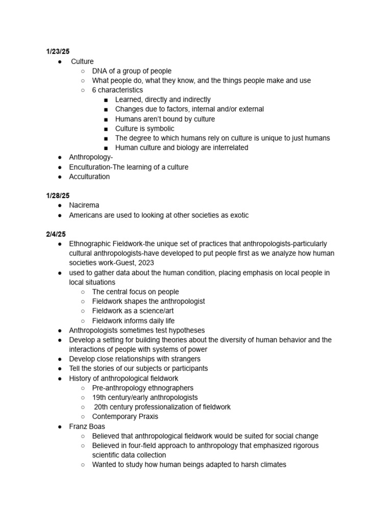 Intro to Anthropology Notes | PDF | Anthropology | Race (Human ...