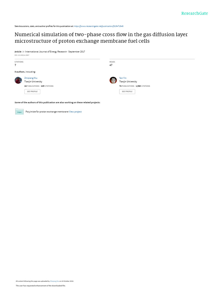 Numerical Simulation of Two-Phase Cross Ow in The Gas Diffusion Layer ...