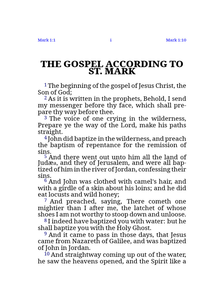 eng-kjv_MRK | PDF | John The Baptist | New Testament People