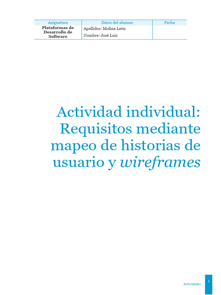 Actividad1 PDF | PDF | Software | Experiencia de usuario
