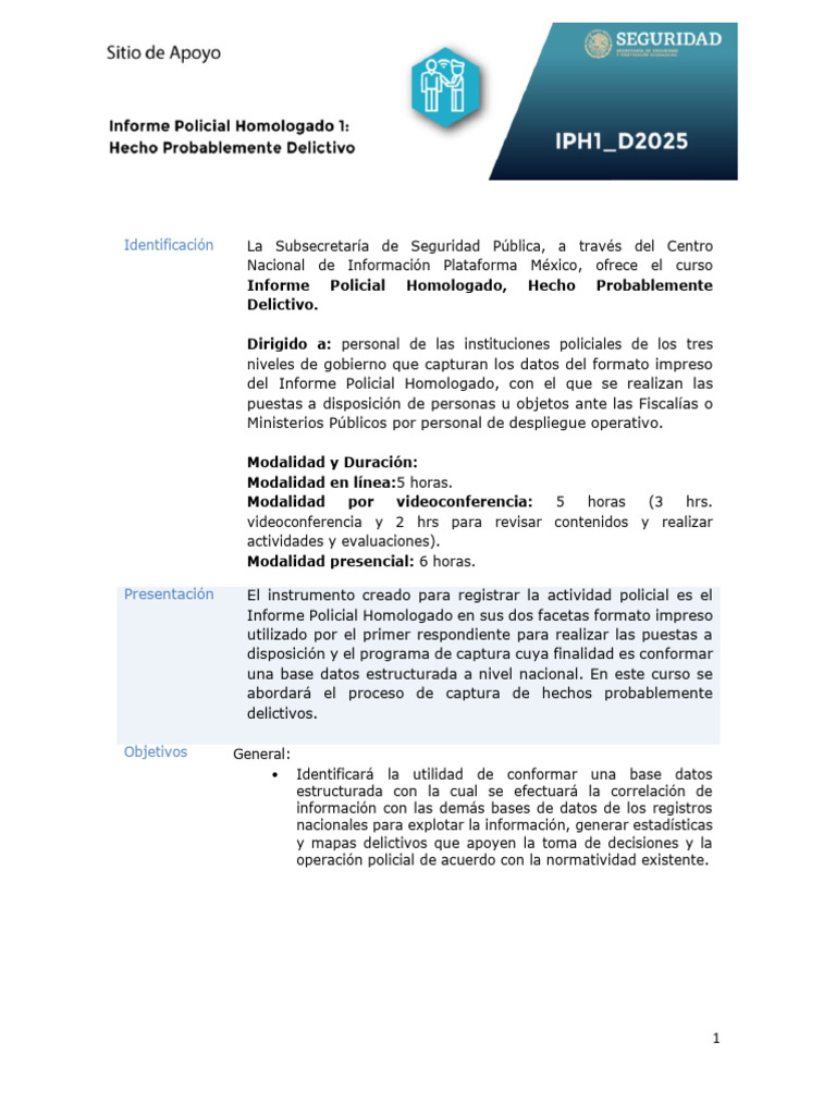 IPH-ficha Descriptiva - HPD - 2025 | PDF