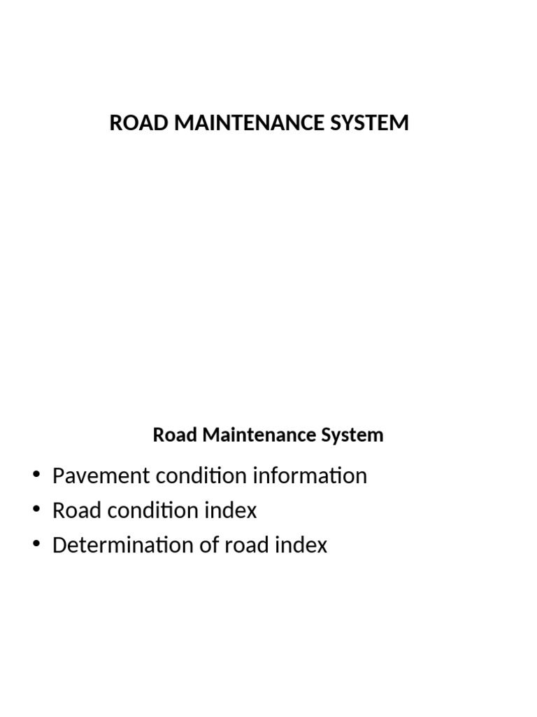 Road Maintenance System | PDF | Road | Road Surface