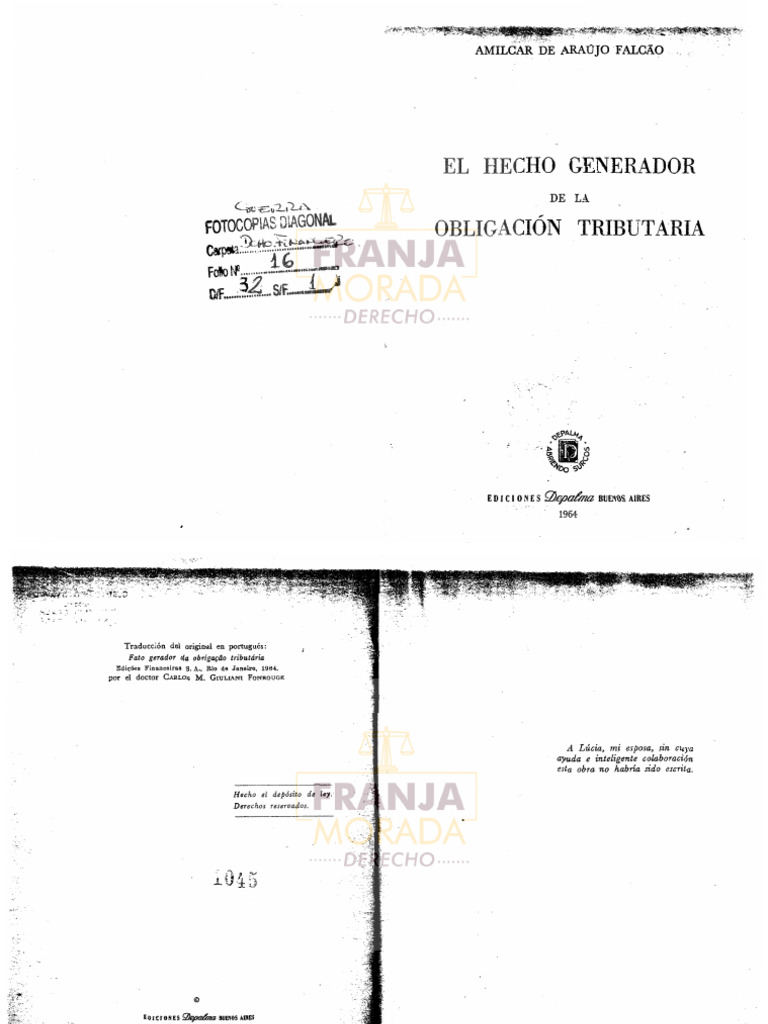 Hecho Generador de La Obligacion Tributaria - Falcao | PDF