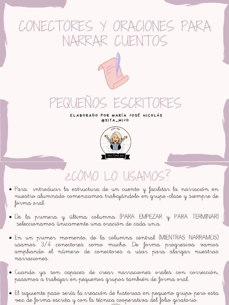 Conectores para Narrar Cuentos | PDF