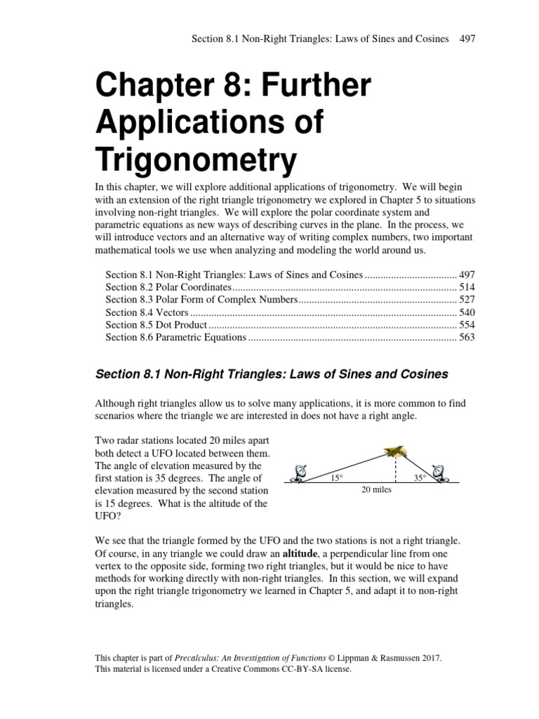 Applycations Trigonome Non Right Triangles | PDF | Trigonometric Functions | Triangle