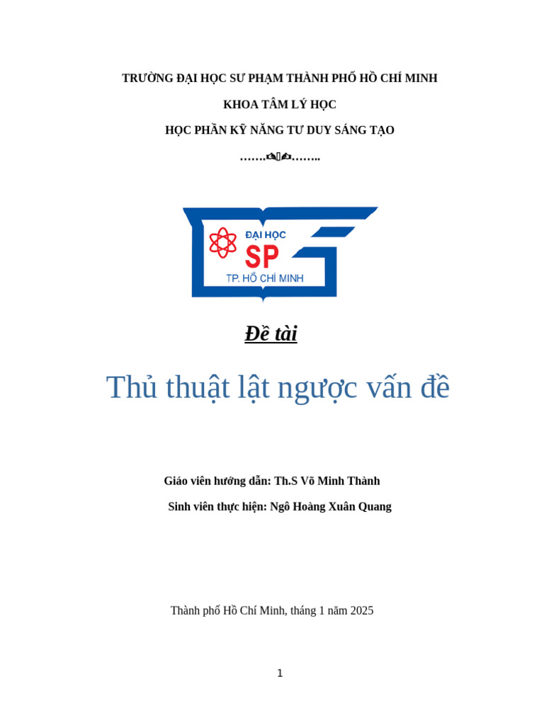 Tiểu Luận KNLVN Và TDST-49.01.101.076-Ngô Hoàng Xuân Quang | PDF