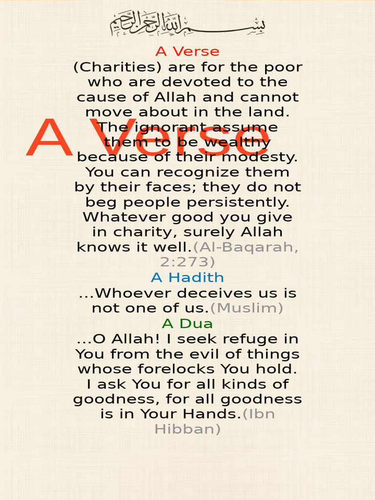 One Verse One Hadith One Dua | PDF | God In Islam | Hadith