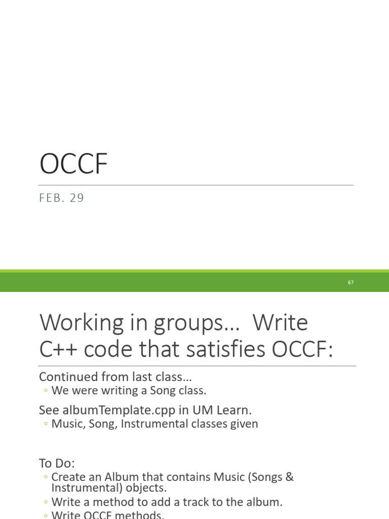06 COMP2150 OCCF ExampleFeb29 | PDF