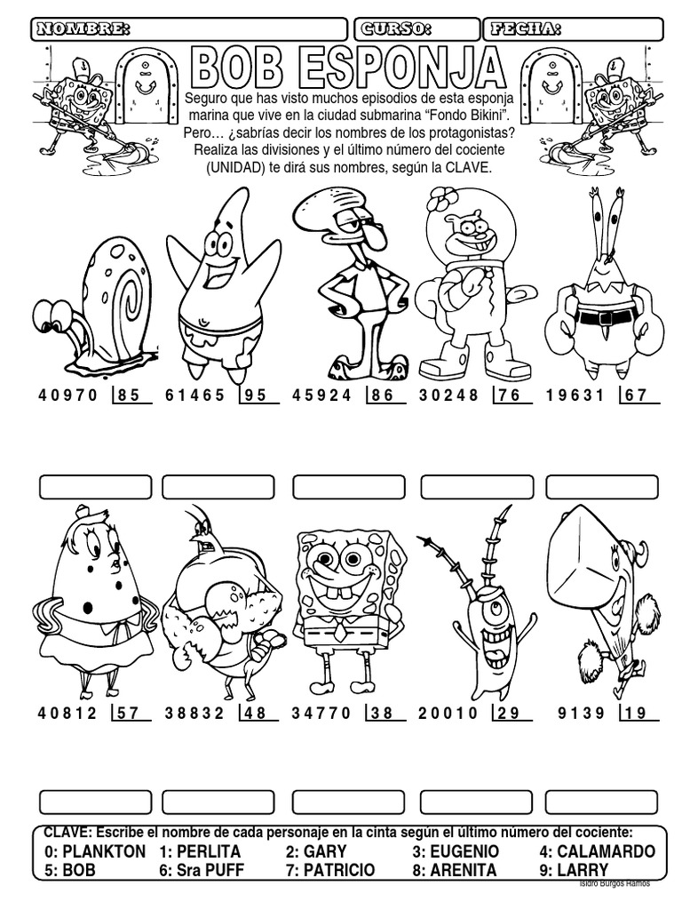 Nombres de personajes de Bob Esponja | PDF | Episodios de televisión ...