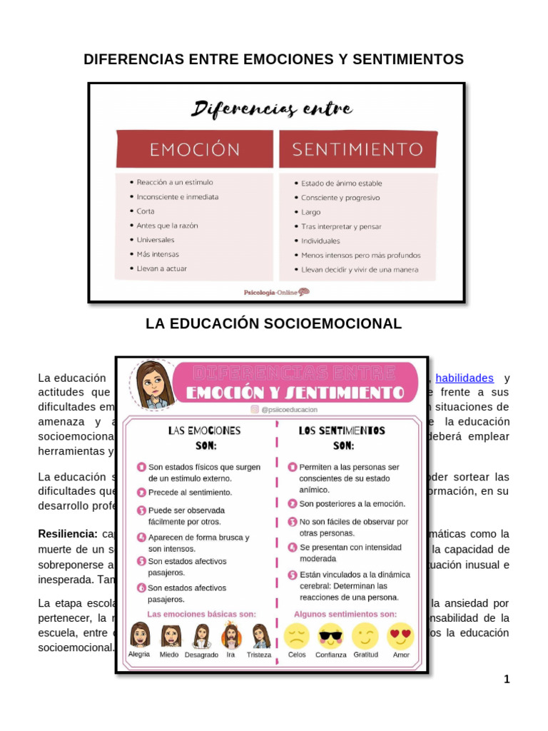 Educación Socioemocional | PDF | Las emociones | Aprendizaje