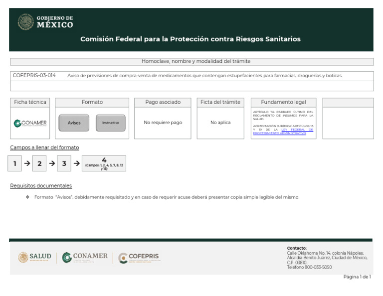 Cofepris 03 014 | PDF | Cuidado de la salud