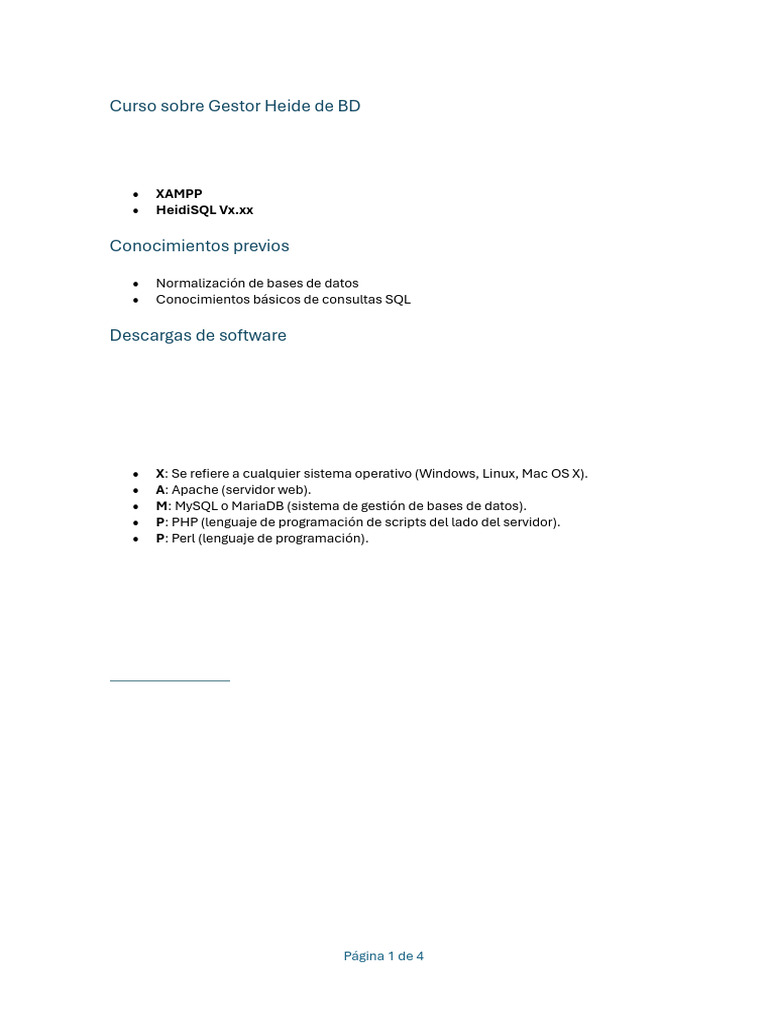 Curso Instalación XAMPP y HeidiSQL | PDF | Mi sql | Servidor HTTP Apache