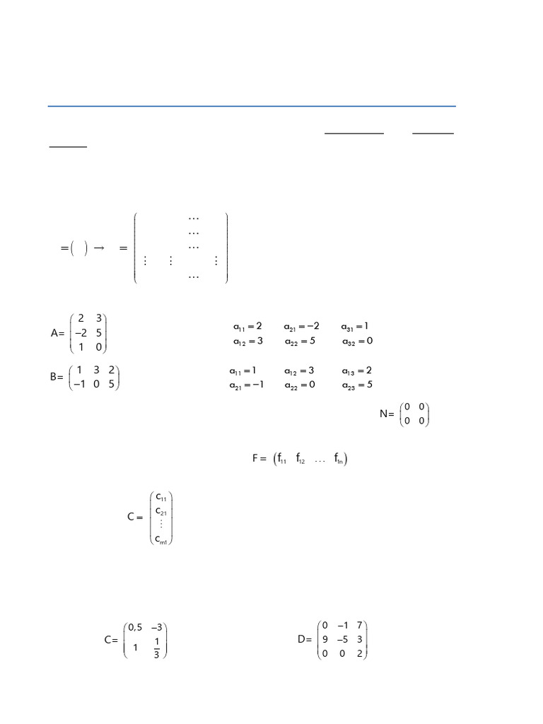 Complemento Del Apunte Teórico Matrices | PDF | Matriz (Matemáticas) | Álgebra