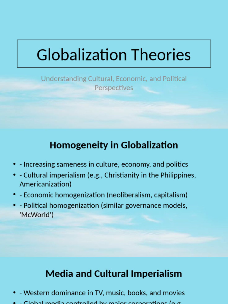 Globalization: Cultural and Economic Theories | PDF