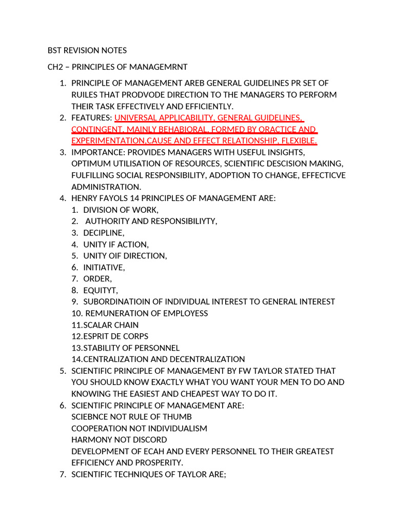 BST REVISION NOTES | PDF | Motivation | Motivational