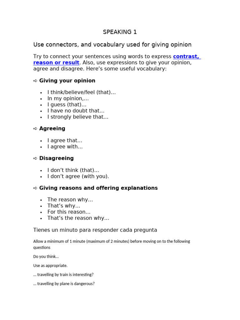 Speaking 1 Ket | PDF