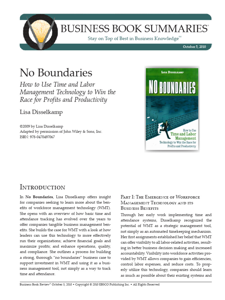 No Boundaries | PDF | Employment | Turnover (Employment)