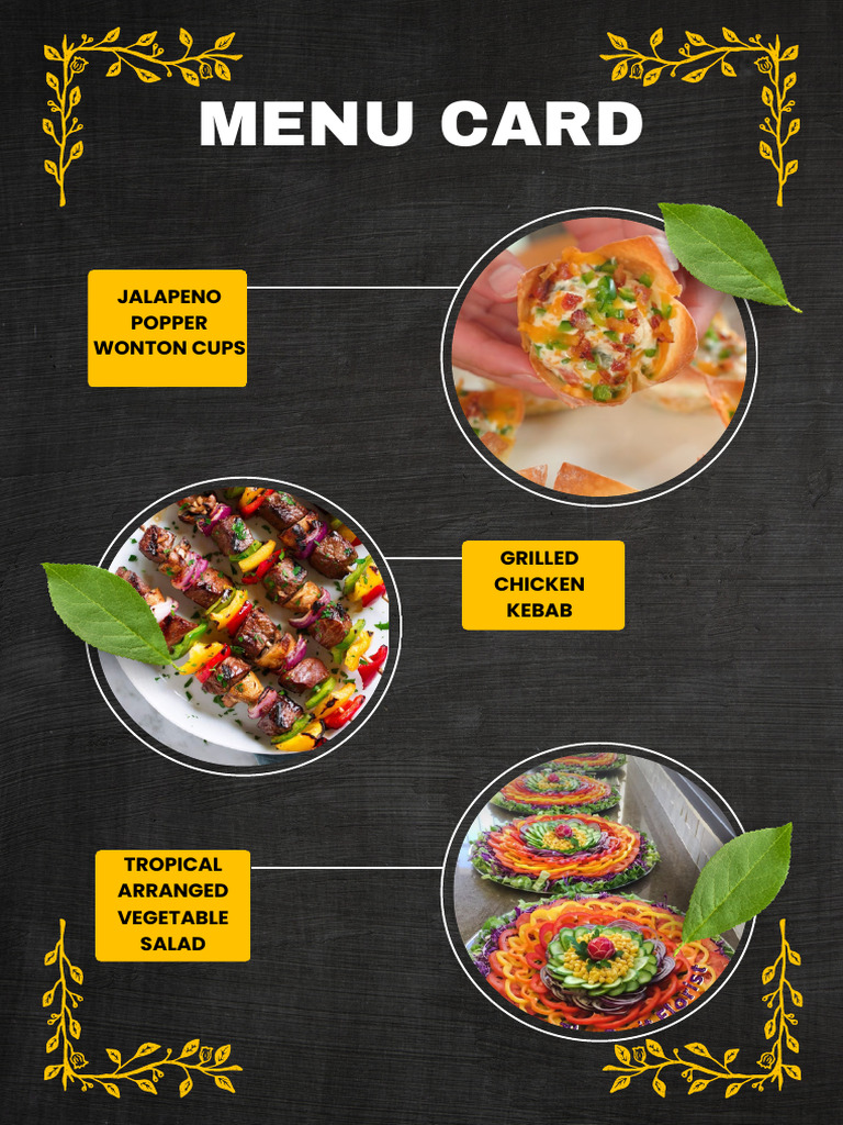 Yellow and Black Restaurant Food Menu PDF | PDF