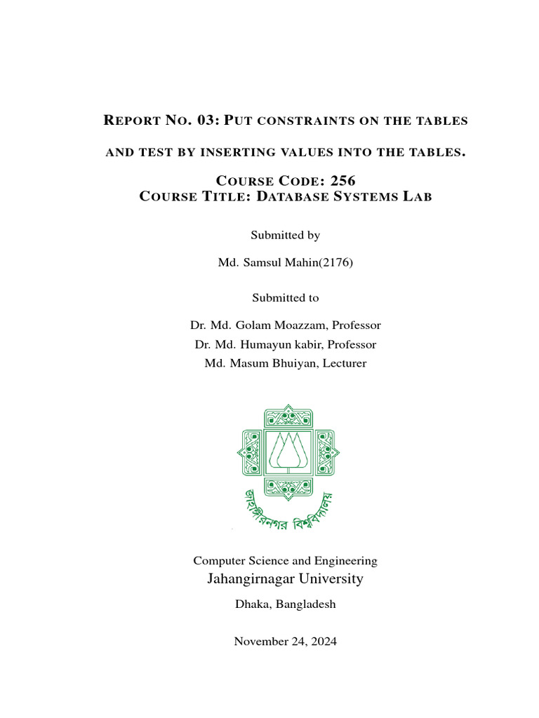 LAB -3 | PDF | Relational Database | Databases