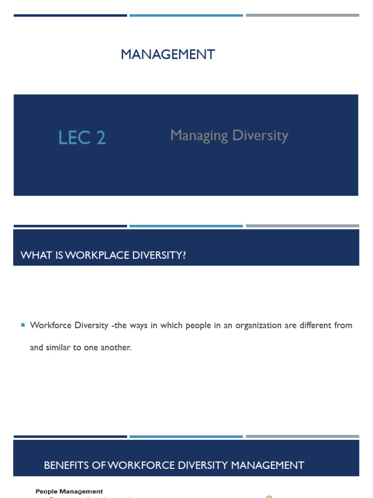 Lecture 2 Managing Diversity | PDF
