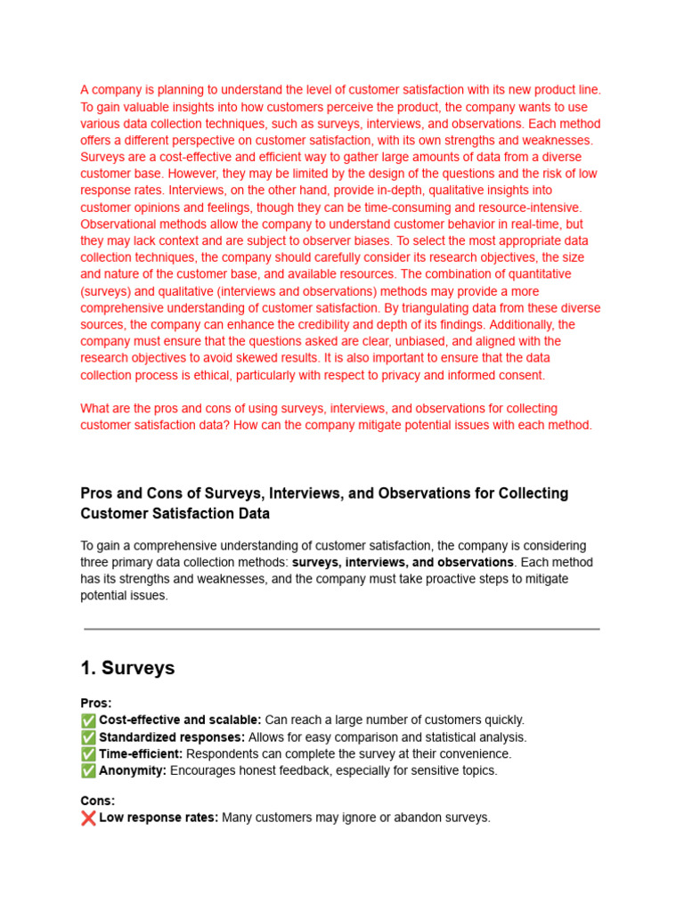 Section B | PDF | Survey Methodology | Customer Satisfaction
