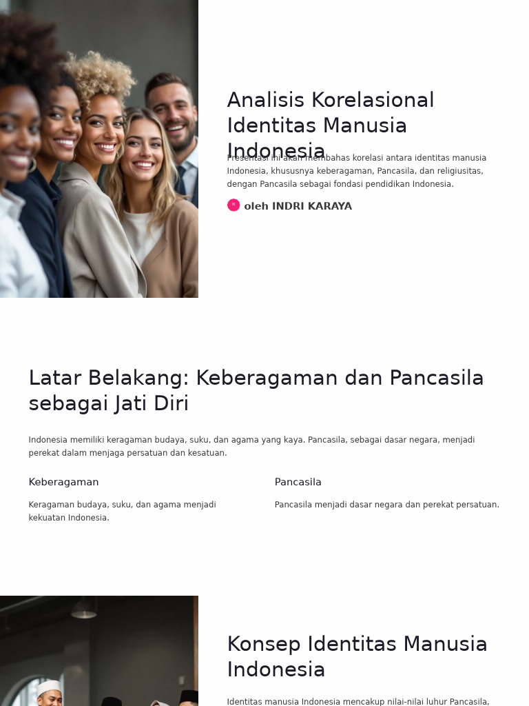 Analisis Korelasional Identitas Manusia Indonesia | PDF