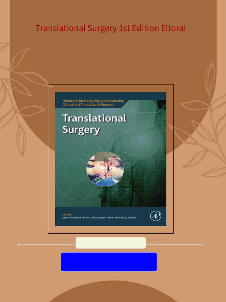 Instant Download Translational Surgery 1st Edition Eltorai PDF All ...