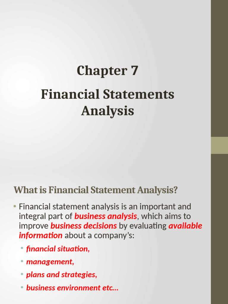 Chapter 7 Financial Statements Analysis | PDF | Equity (Finance) | Dividend