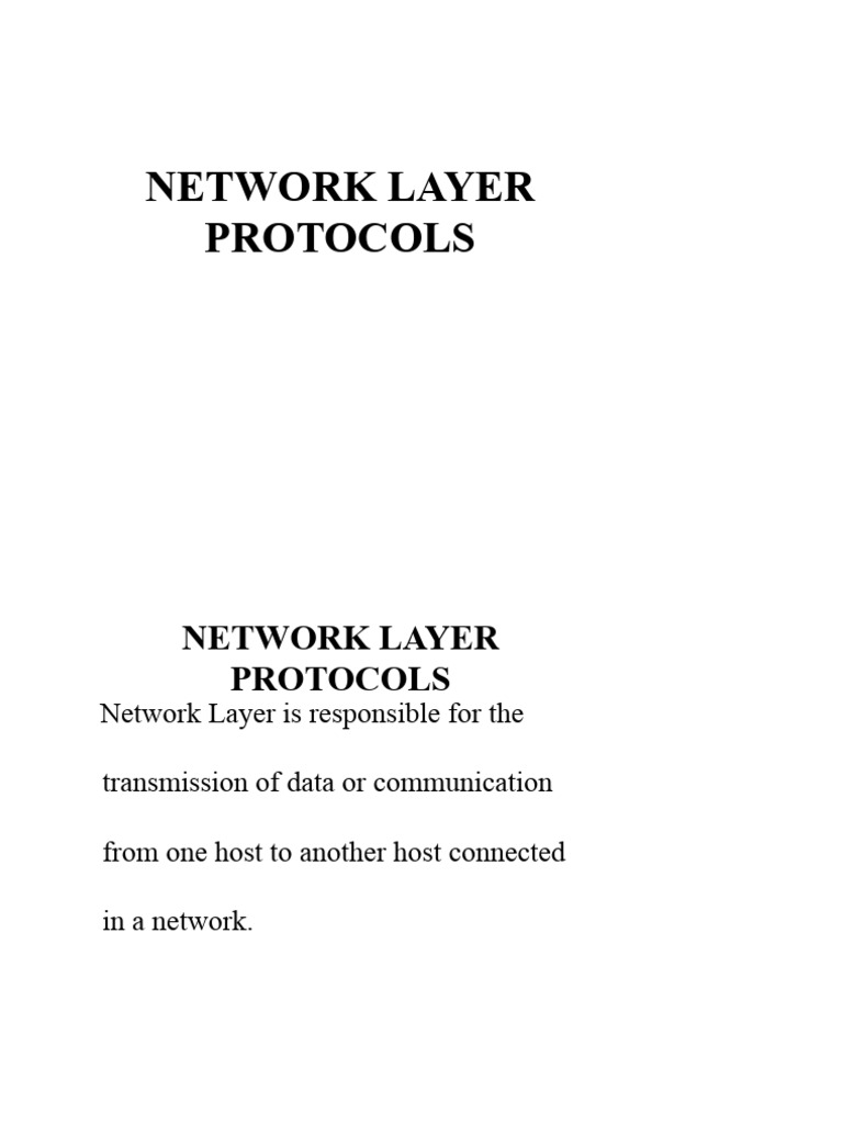Network Layer Protocols | PDF | I Pv6 | Internet Protocols
