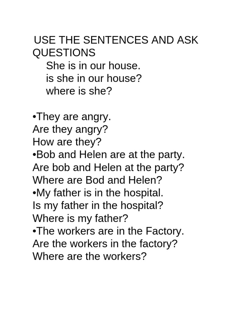 Use The Sentences and Ask Questions | PDF