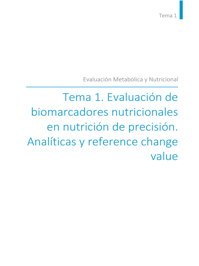 Evaluación Metabólica y Nutricional | PDF | Nutrición | Dieta y nutrición