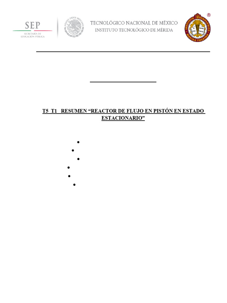 T5_T1_ RESUMEN “REACTOR DE FLUJO EN PISTÓN EN ESTADO ESTACIONARIO ...