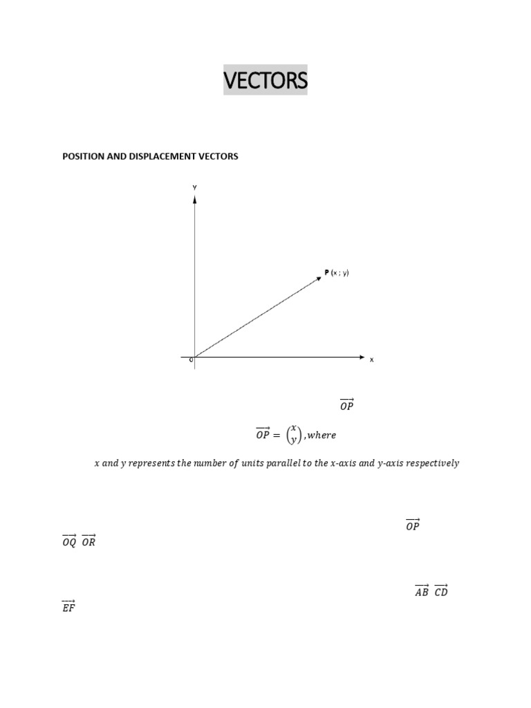 Understanding Position and Displacement Vectors | PDF | Euclidean ...