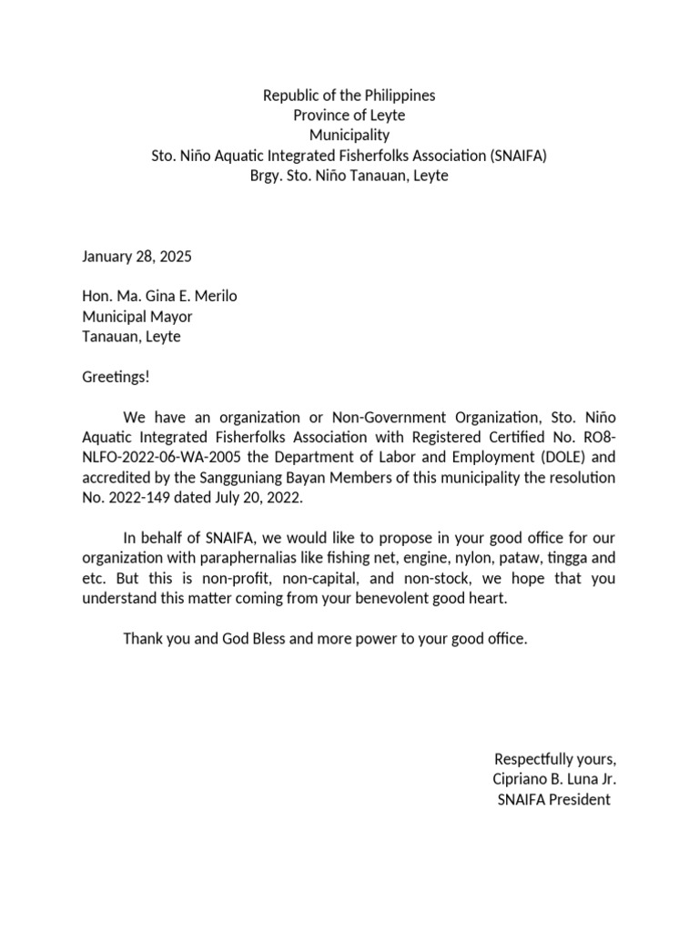 Request Letter To LGU | PDF