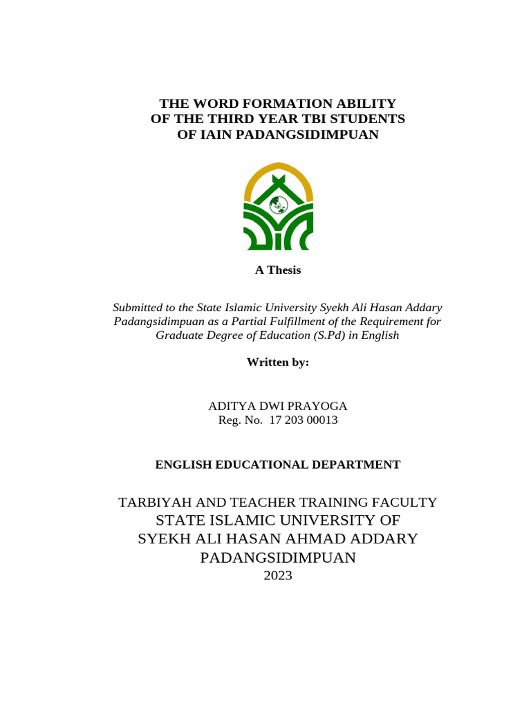 Aditya Dwi Prayoga | PDF | Morphology (Linguistics) | Word